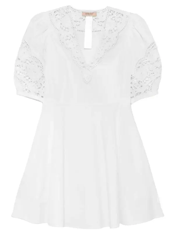 TWINSET Broderie-anglaise Mini Dress - White