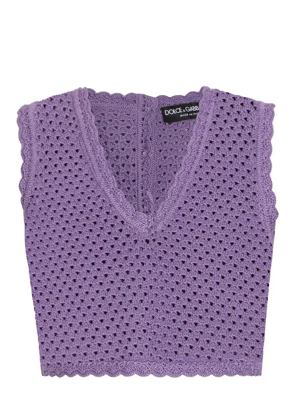 Dolce & Gabbana Crochet Crop Top - Purple