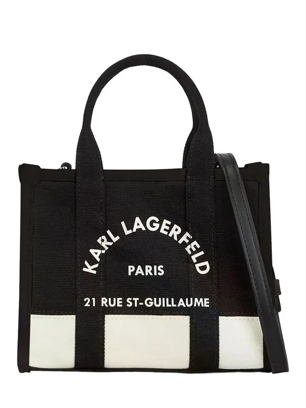 Karl Lagerfeld Rue St-guillaume Canvas Tote Bag - Black