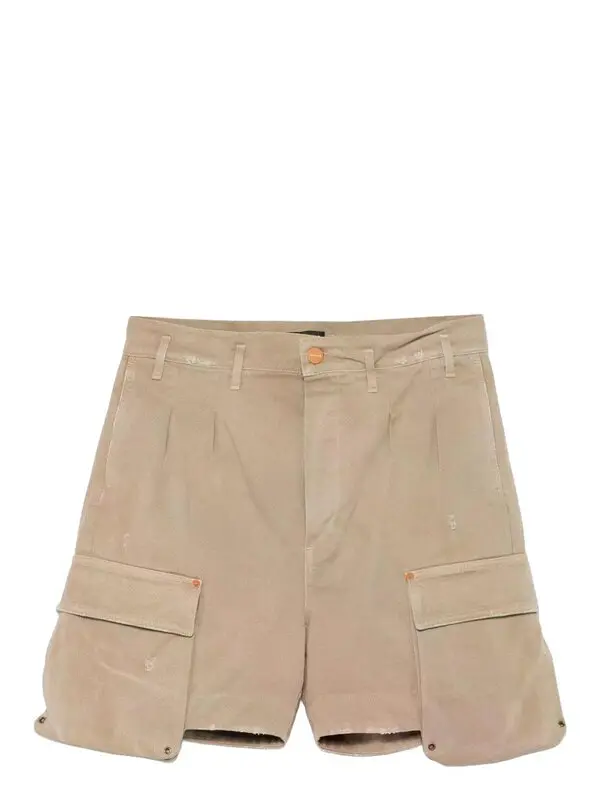 CULTURA Logo-patch Shorts - Neutrals