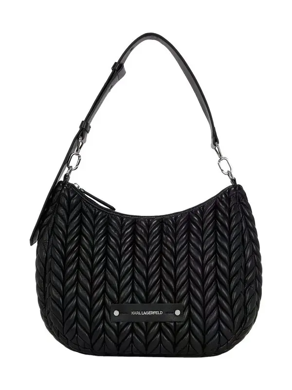 Karl Lagerfeld K/weave Quilted Shoulder Bag - Black