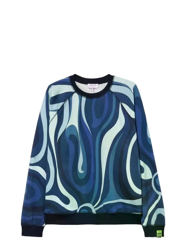 Emilio Pucci Marmo-print Fleece Sweatshirt - Blue