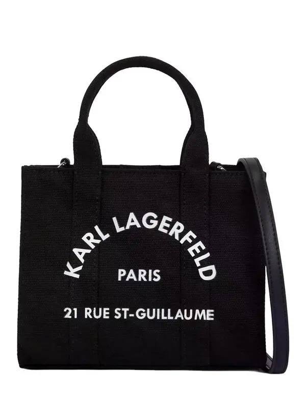 Karl Lagerfeld Mini Rue St-guillaume Canvas Tote Bag - Black