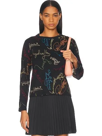 BODE Signature Crawl Tee With Embroidered Detail - Black Multi