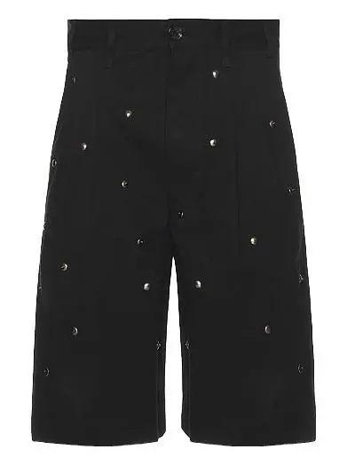 SONG FOR THE MUTE Metal Bead Pleated Shorts - Black