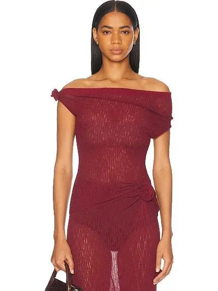 MAYGEL CORONEL Amapola Top - Maroon