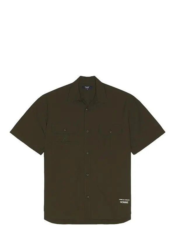 Comme Des Garçons Nylon Tussah Shirt In Olive - Khaki