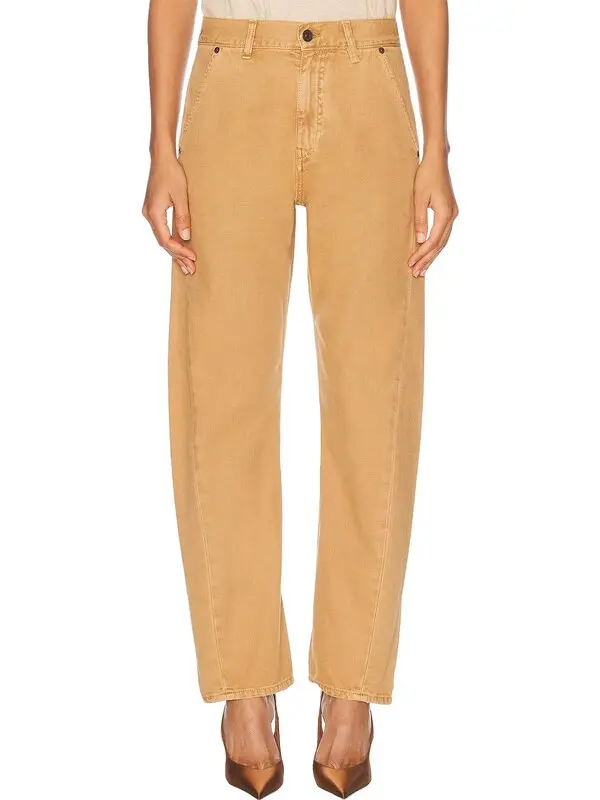 Victoria Beckham Twisted Low-rise Straight Leg Jeans - Beige