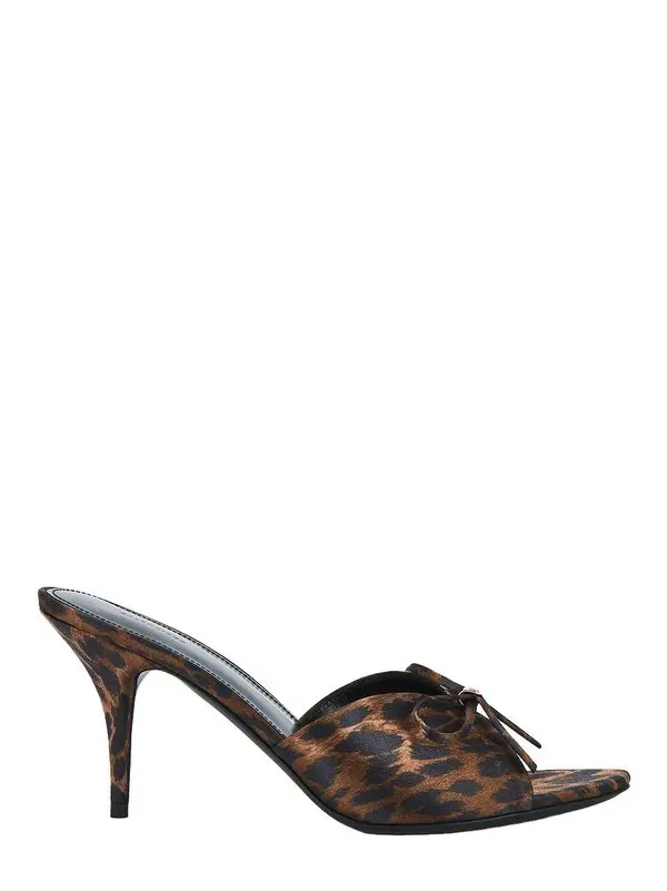 Balenciaga Knife Bow Sandal - Leopard & Silver
