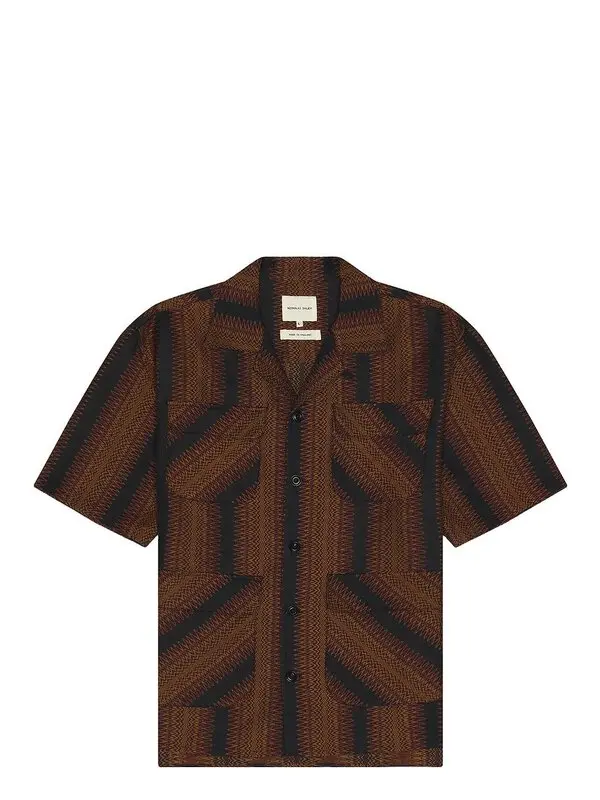 NICHOLAS DALEY Aloha Shirt In Brown - Sonic Jacquard