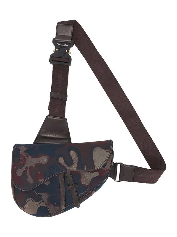 Dior Camouflage Saddle Bag - Green