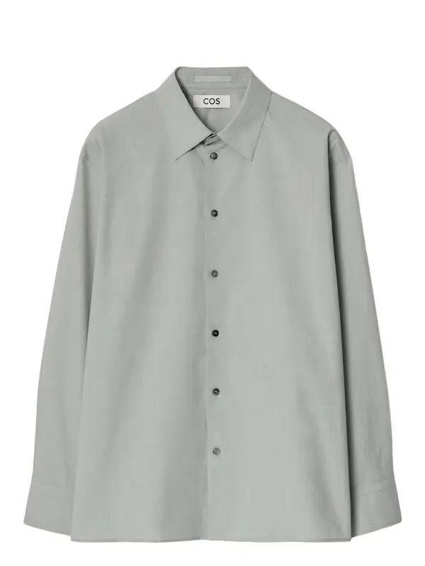 Cos Signature Cotton Shirt - Gray