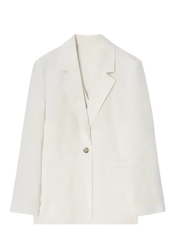 Cos Attached Layered Linen-blend Blazer - Beige