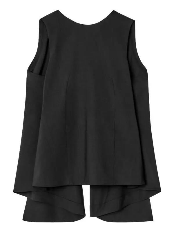 Cos Deconstructed Open-back Wool Top - Black