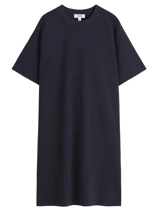 Cos Knitted T-shirt Dress - Navy