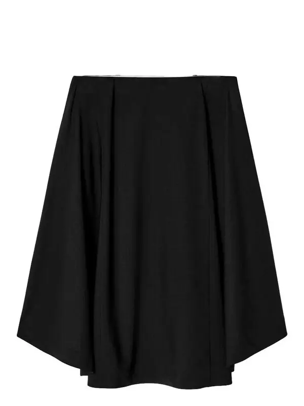 Cos Deconstructed Sheer Wool Skirt - Black