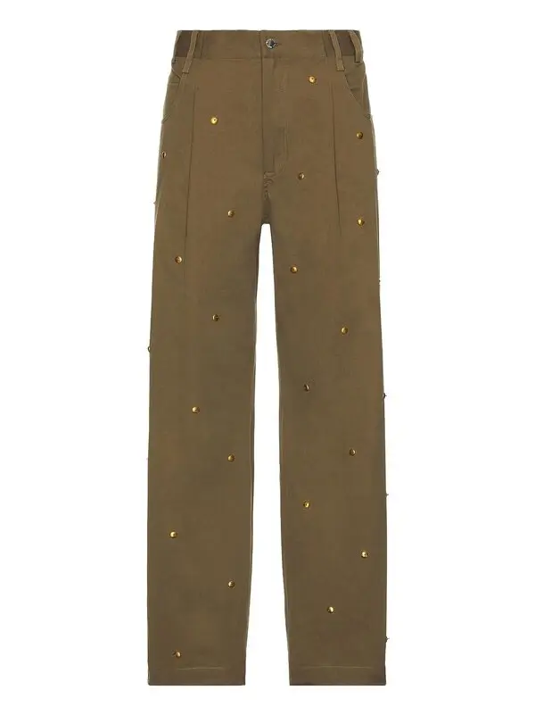 SONG FOR THE MUTE Metal Bead Boyfriend Jeans - Dark Taupe