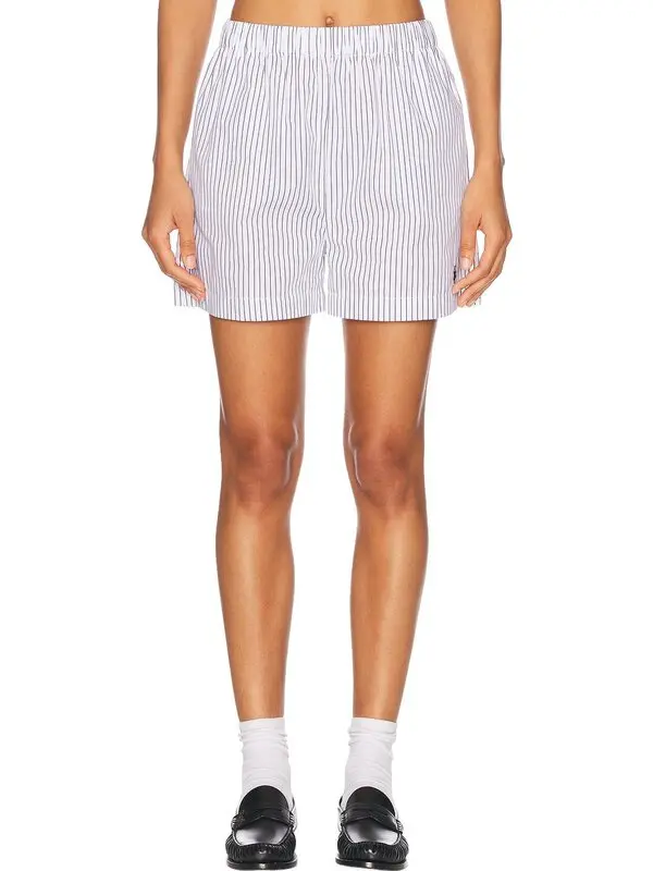 SPORTY & RICH Poplin Short - Blue Striped