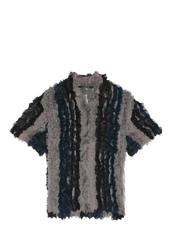 SONG FOR THE MUTE Box Shirt In Grey - Navy