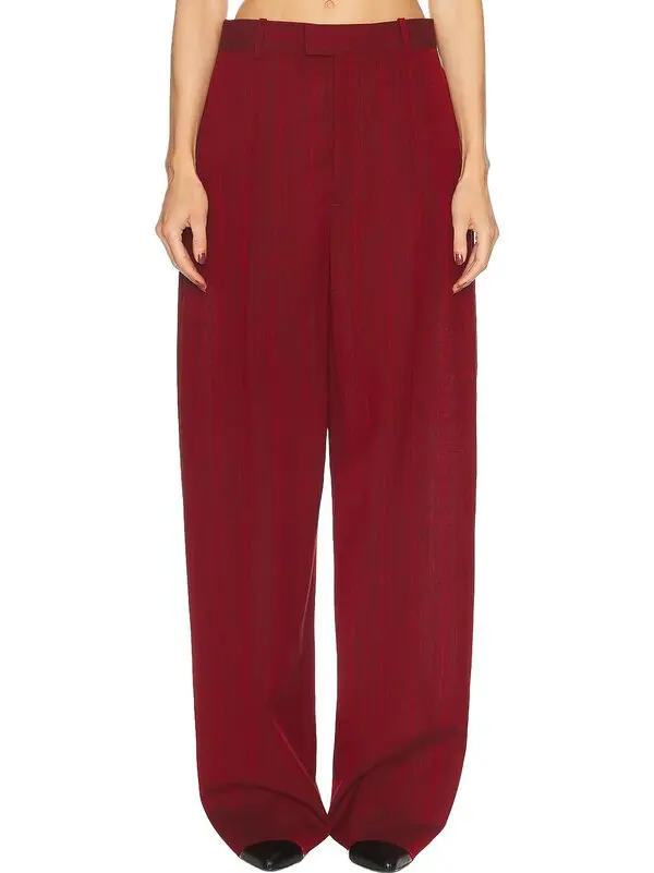 Bottega Veneta Flare Trousers - Red & Grey Melange