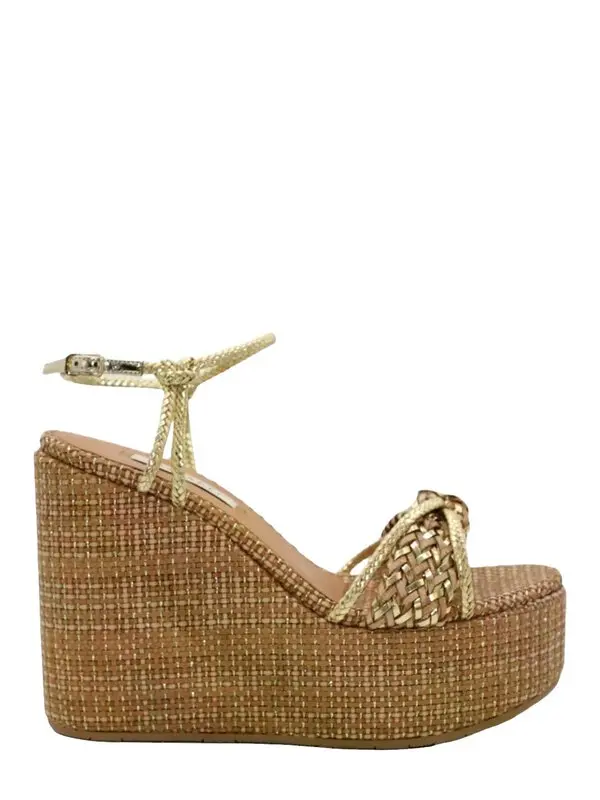 Casadei Woven Wedge Sandals - Gold