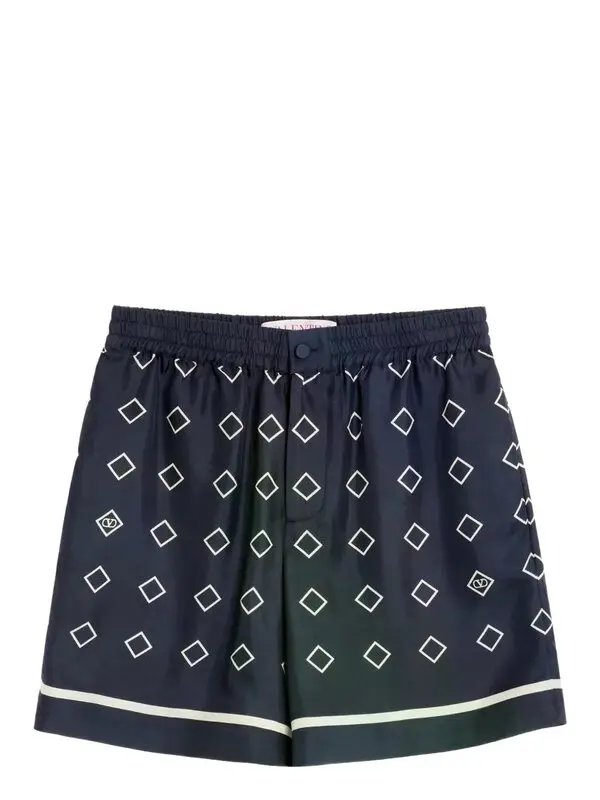 Valentino Garavani Opticool-print Twill Bermuda Shorts - Blue