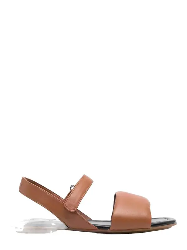 Hogan Leather Flat Sandals - Brown