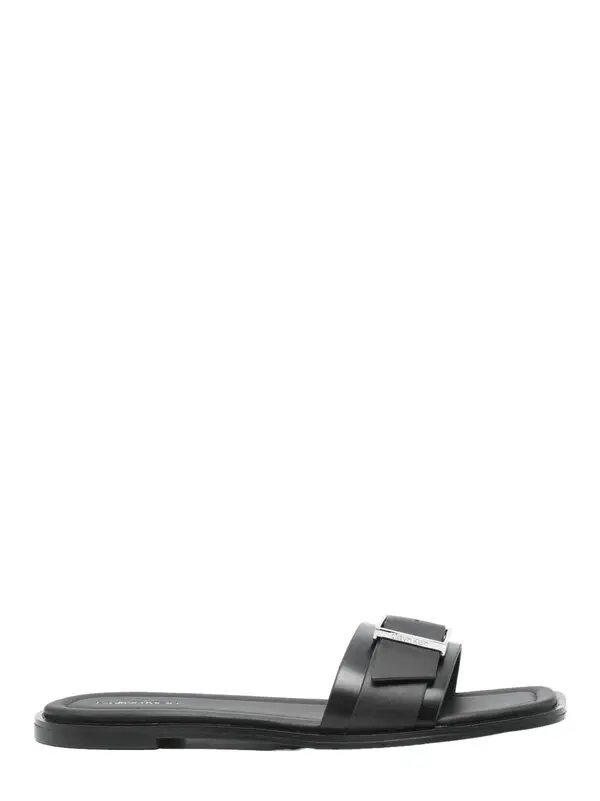 Calvin Klein Leather Slides - Black