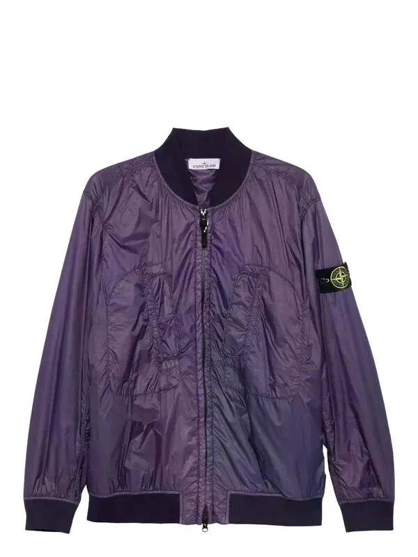 Stone Island Logo-patch Bomber Jacket - Purple