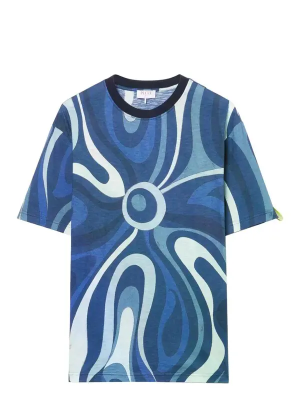 Emilio Pucci Marmo-print T-shirt - Blue