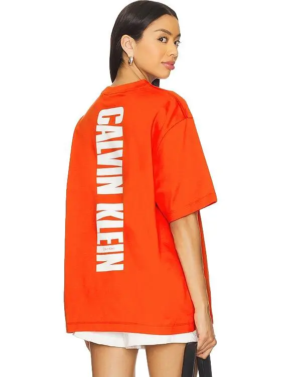Calvin Klein Relaxed Vertical Logo Tee - Red Alert