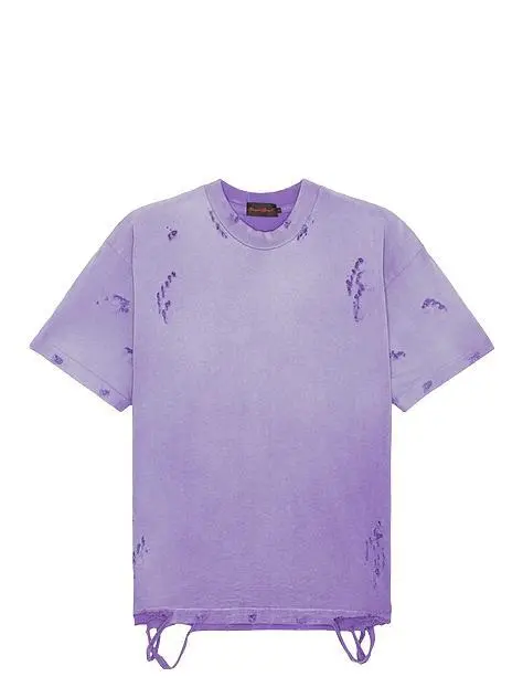 FUNERAL APPAREL Washed Distressed Crop T-shirt - Purple