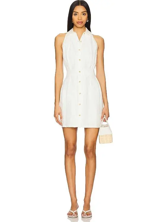 HEVRON Domino Mini Dress - White