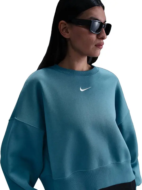 Nike Sportswear Phoenix Fleece Over-oversized Crew-neck Sweatshirt - Blue