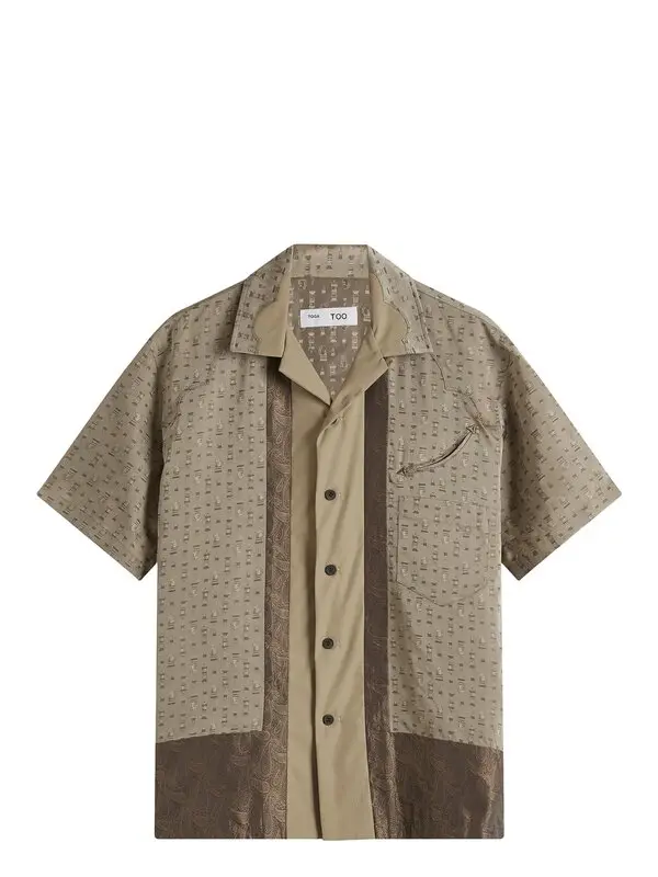 Toga High Twist Twill Short Sleeve Shirt - Khaki