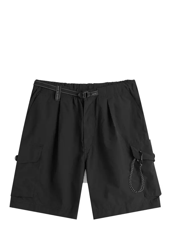 AND WANDER Oversized Cargo Shorts - Black