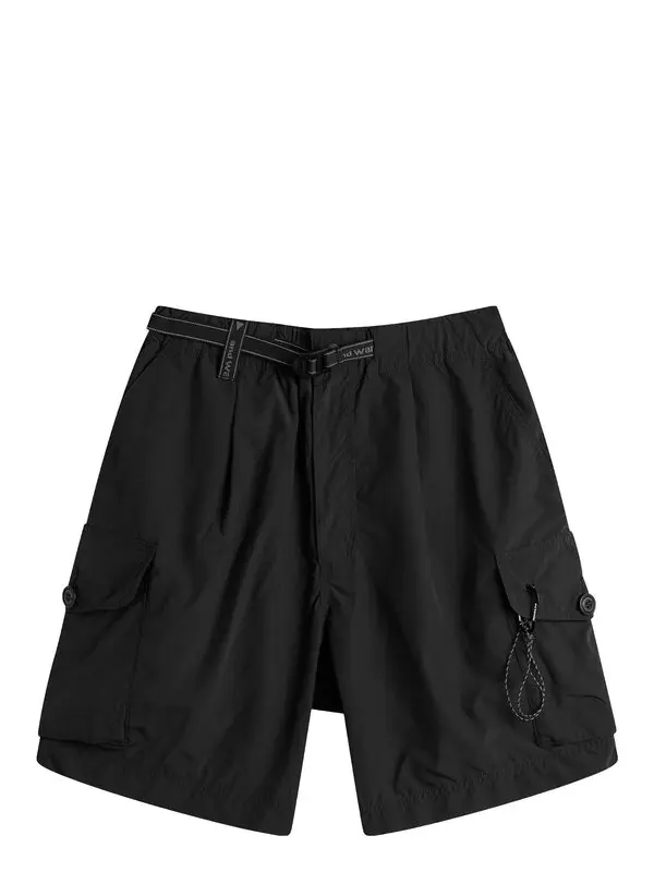 AND WANDER Oversized Cargo Shorts - Black