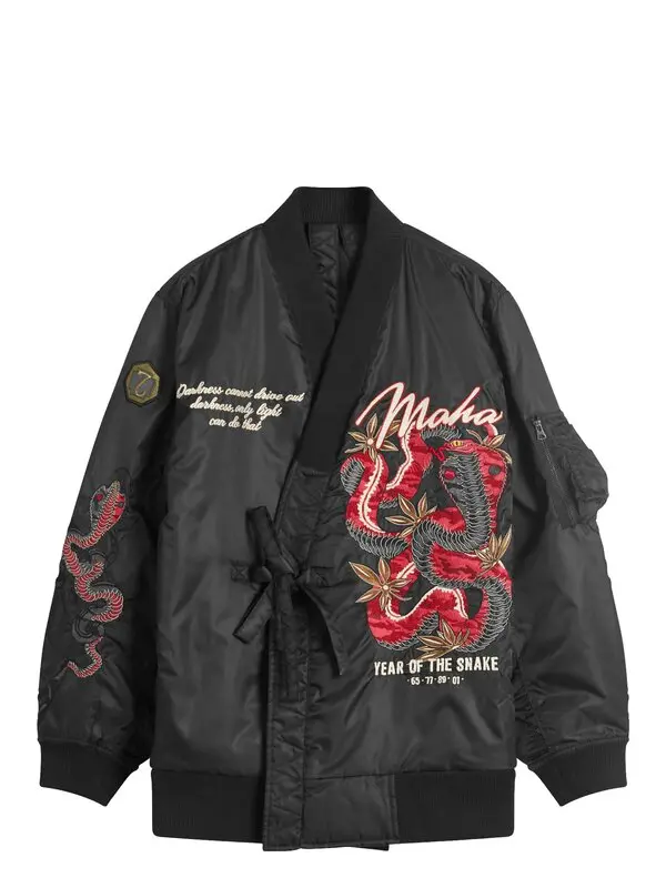 MAHARISHI Year Of The Snake Ma-1 Kimono Jacket - Black