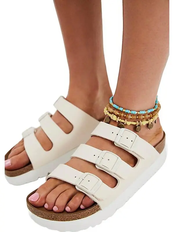 BIRKENSTOCK Florida Platform Flex Vegan Sandals - Eggshell