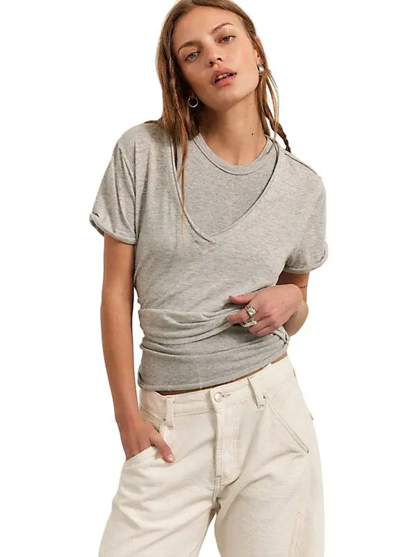 Free People We The Free Take 2 Tee - 80's Heather Grey