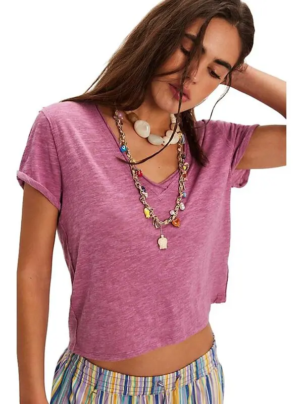 Free People We The Free Take 2 Tee - Blush Beet Combo