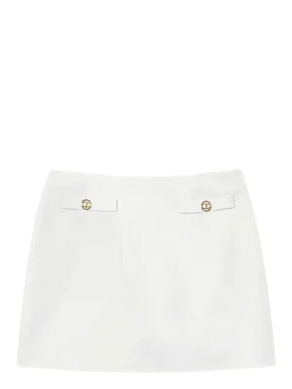 TWINSET Linen-blend Mini Skirt - White