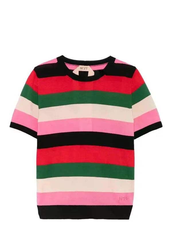 N°21 Striped T-shirt - Black