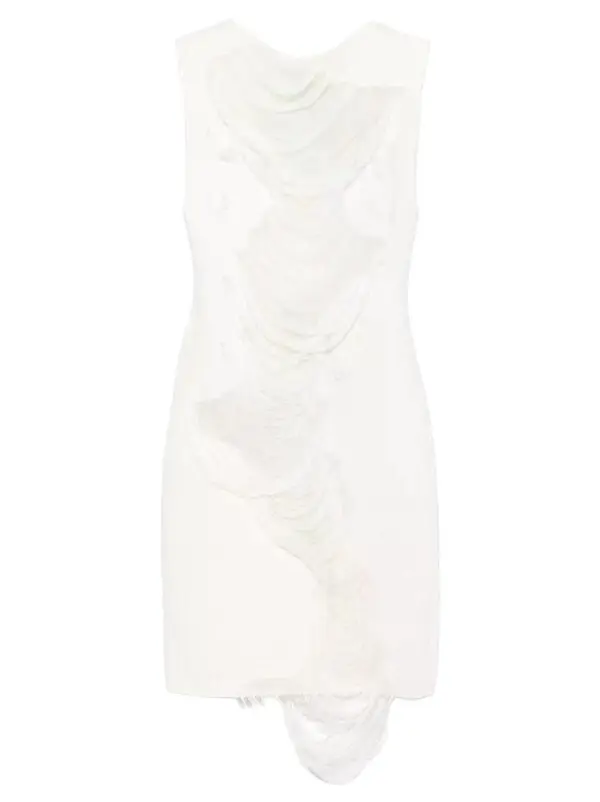 MAISON MARGIELA Distressed Mini Dress - White