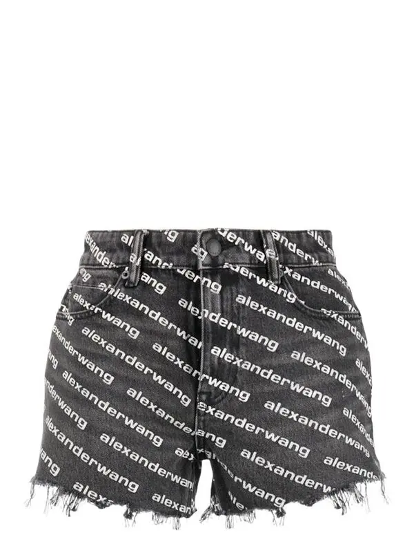 Alexander Wang Bite Denim Shorts - Grey Aged/white