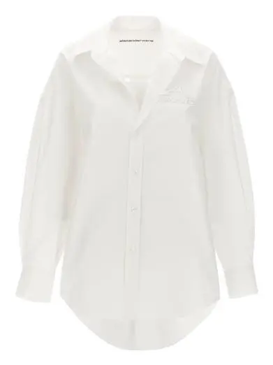 Alexander Wang Graphic Embroidery Oversized Shirt - White