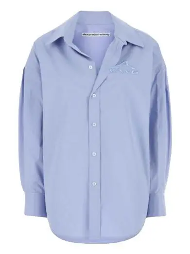 Alexander Wang Graphic Embroidery Oversized Shirt - Oxford Blue