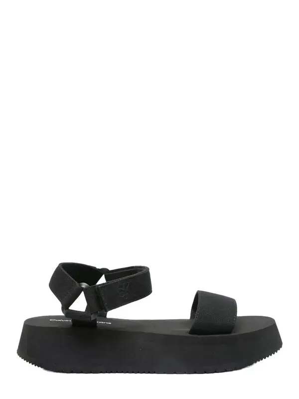 Calvin Klein Canvas Platform Sandals - Black