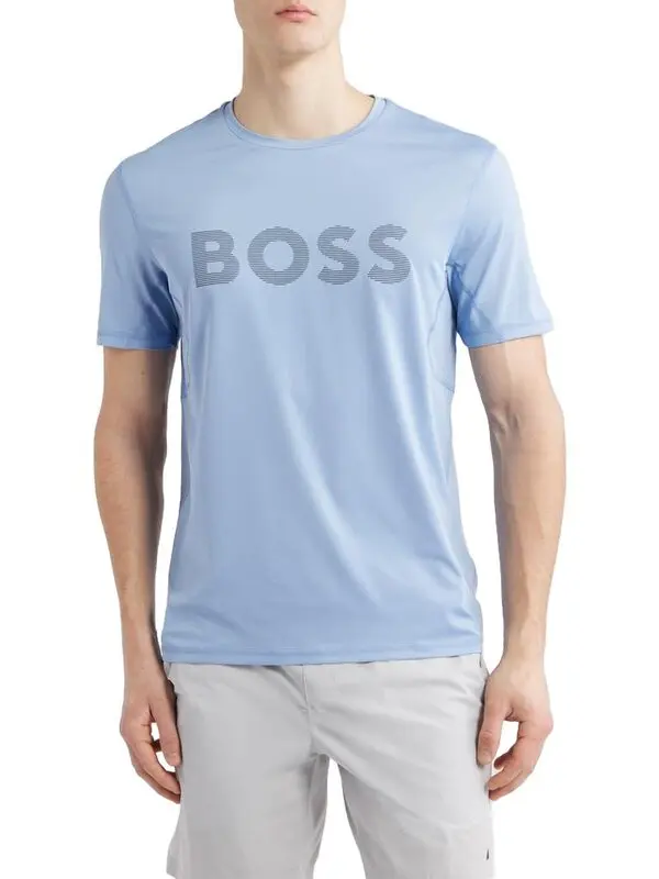 BOSS Tee Active Slim Fit Performance Logo Graphic T-shirt - Open Blue
