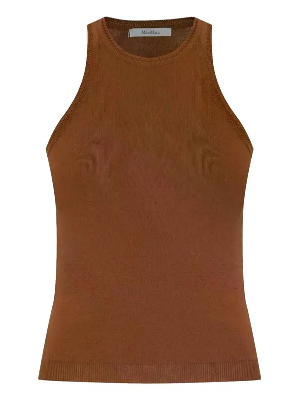 Max Mara Ribbed Cotton Tank Top - Brown
